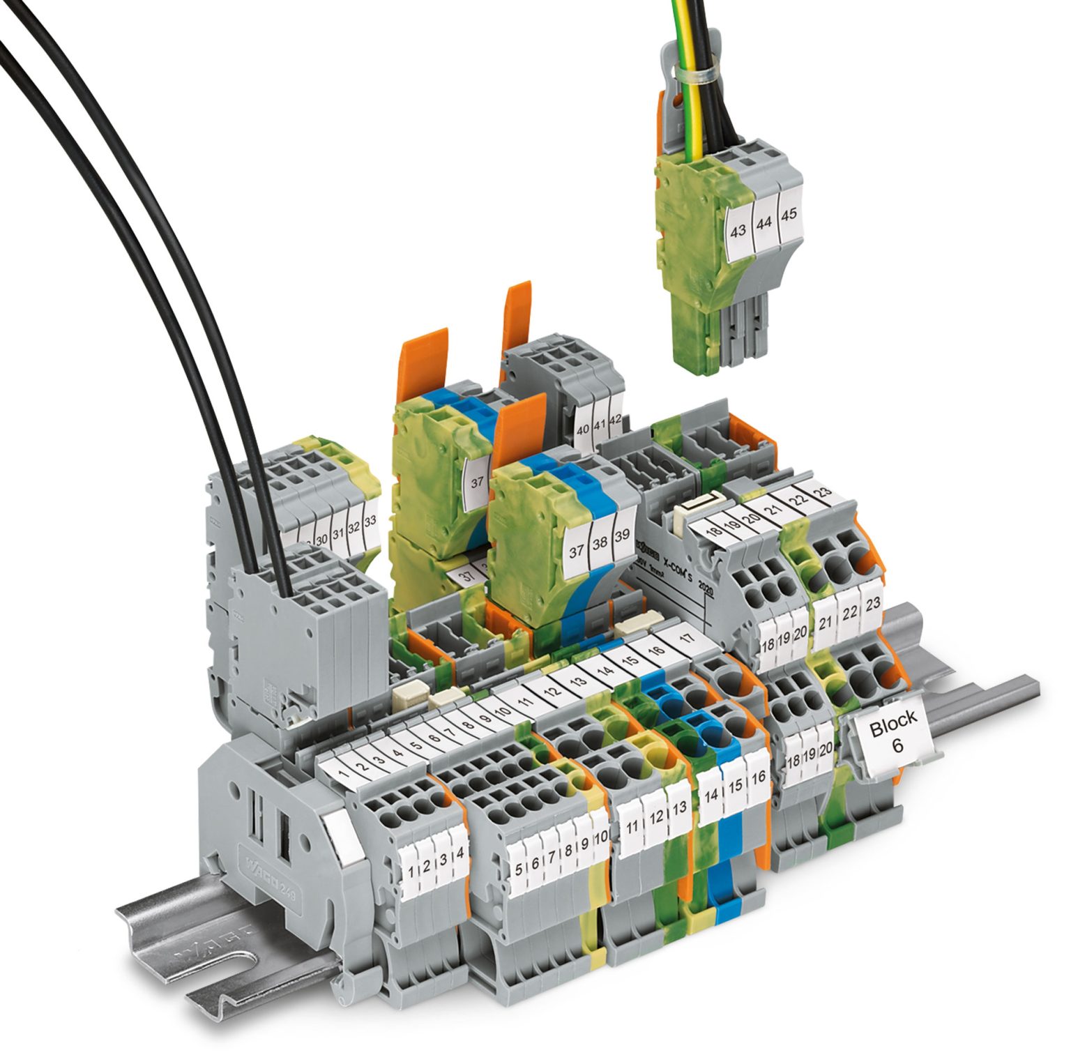 Din Rail Terminals - WAGO TOPJOB S Rail-Mount Terminal Blocks - Parmley ...