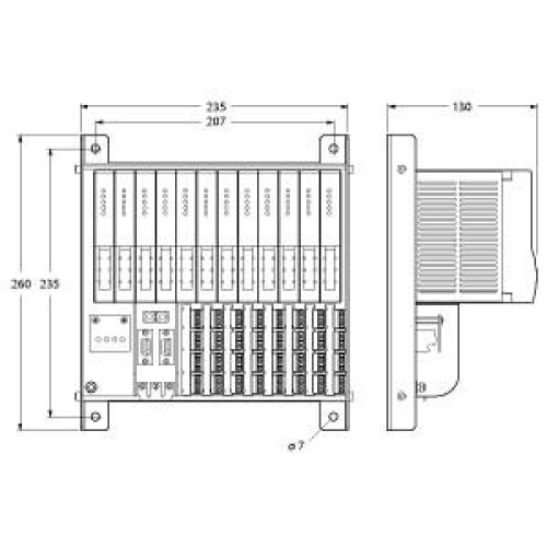 excom I/O System, Module Rack for 8 Modules, Zone 2 - 9100680