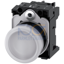 Indicator light, 22 mm, round, metal, high gloss, white, lens, smooth ...