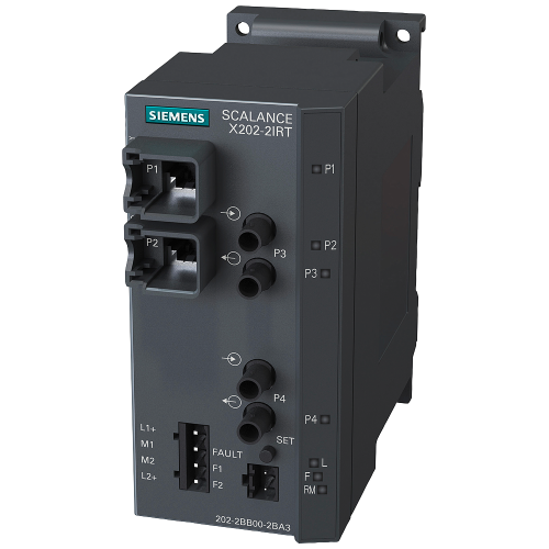 SCALANCE X202-2IRT, managed Layer 2 switch, 2x RJ45, 2x multimode BFOC ...