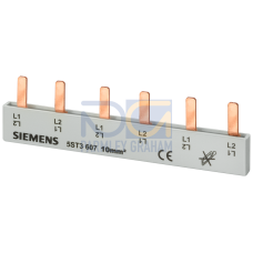 Pin busbar, finger-safe, 16 mm2 2-phase, 1016 mm long, can be cut
