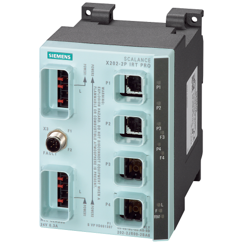 SCALANCE X202-2P IRT PRO, managed Layer 2 switch, 2x RJ45, 2x SCRJ ...